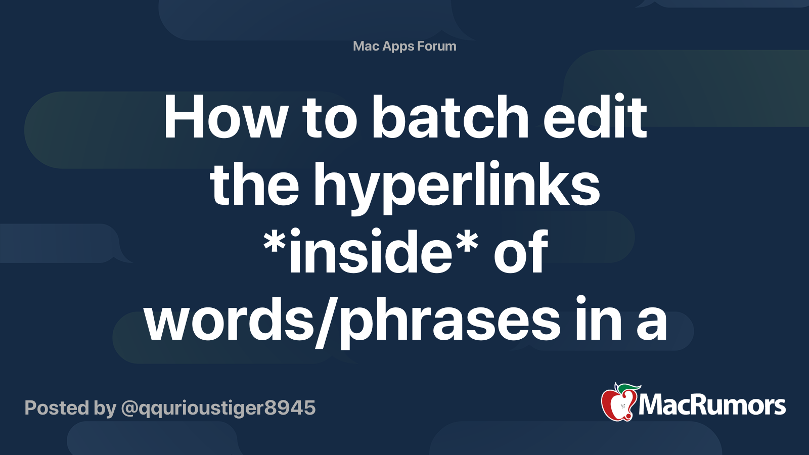 How to batch edit the hyperlinks *inside* of words/phrases in a rich-text document? | MacRumors ...