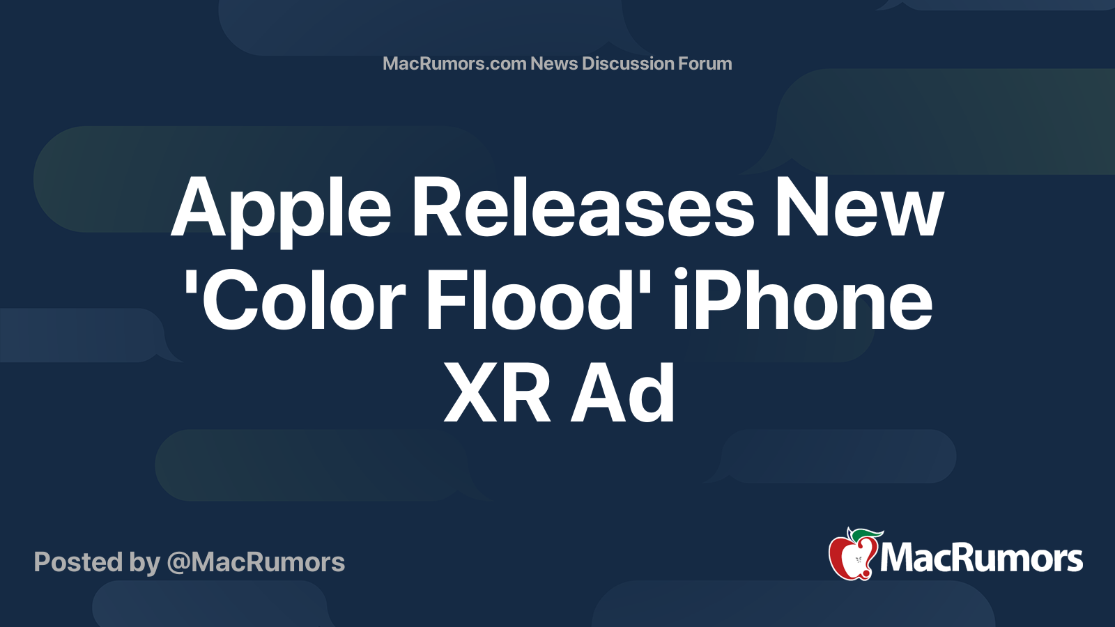 Apple Releases New 'Color Flood' iPhone XR Ad | MacRumors Forums