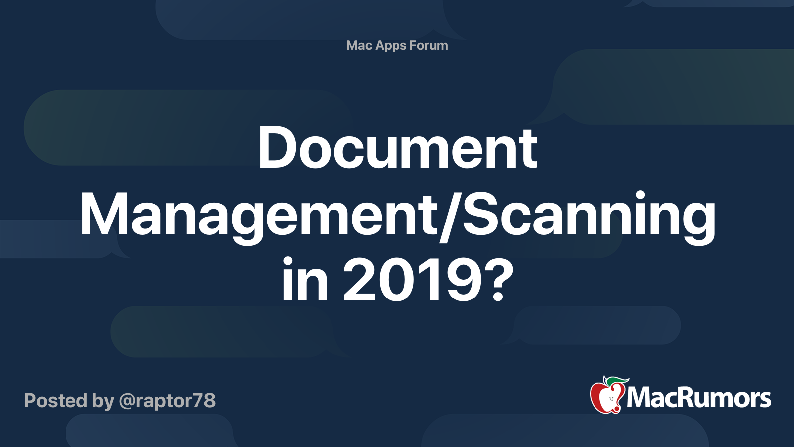 Document Management/Scanning in 2019? | MacRumors Forums