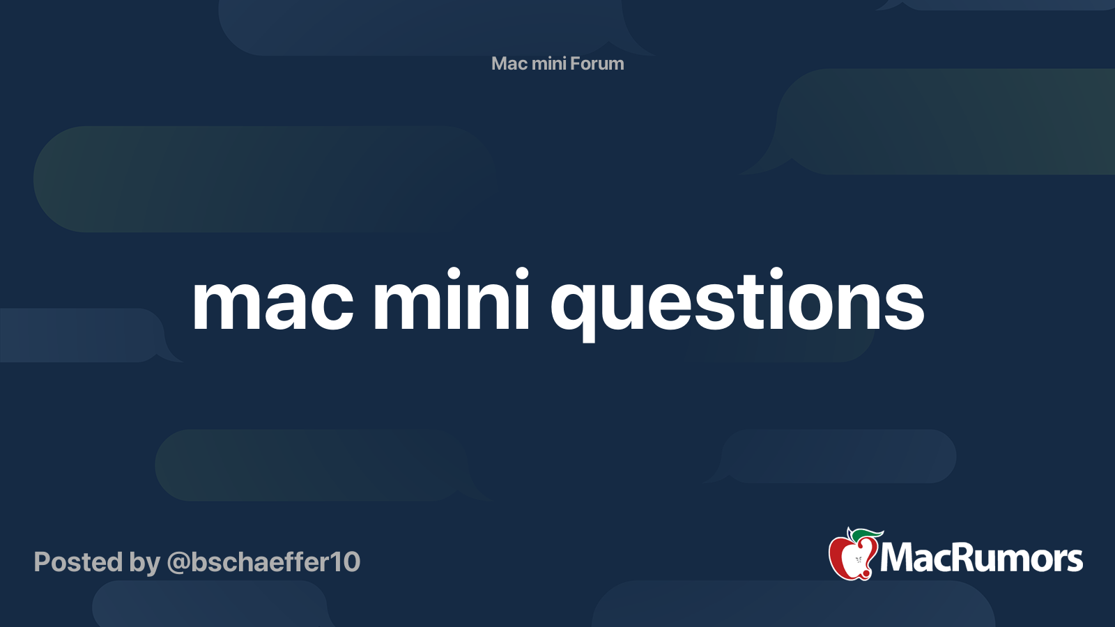 mac mini questions | MacRumors Forums