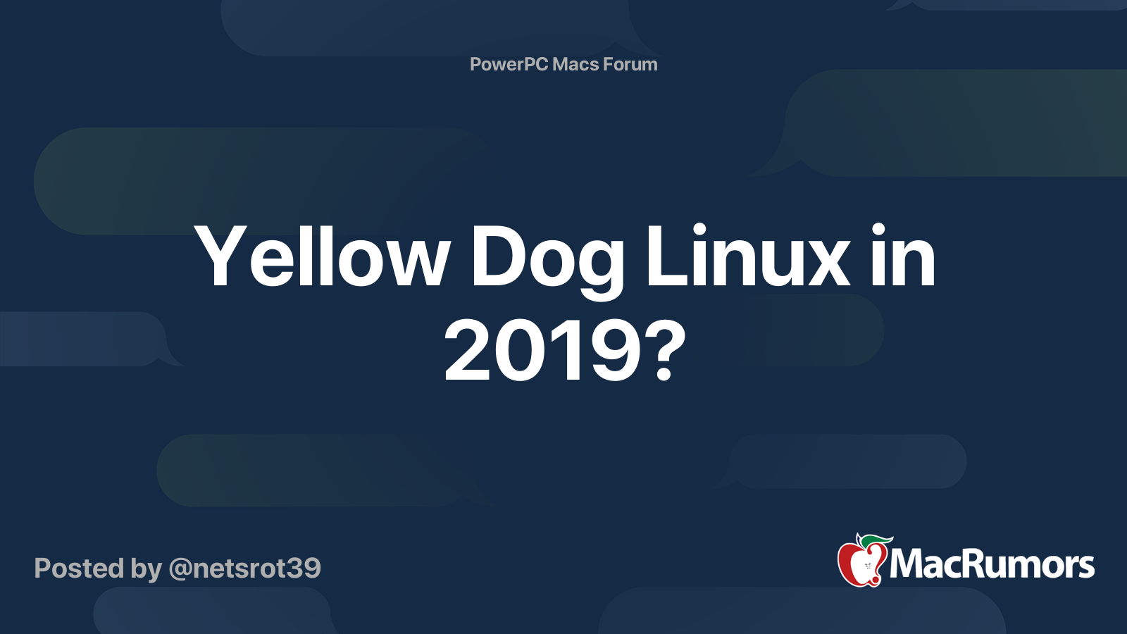 Yellow Dog Linux in 2019? | MacRumors Forums