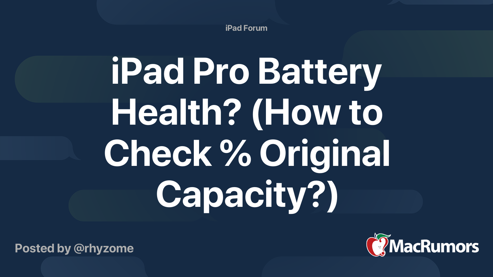 iPad Pro Battery Health? (How to Check % Original Capacity ...