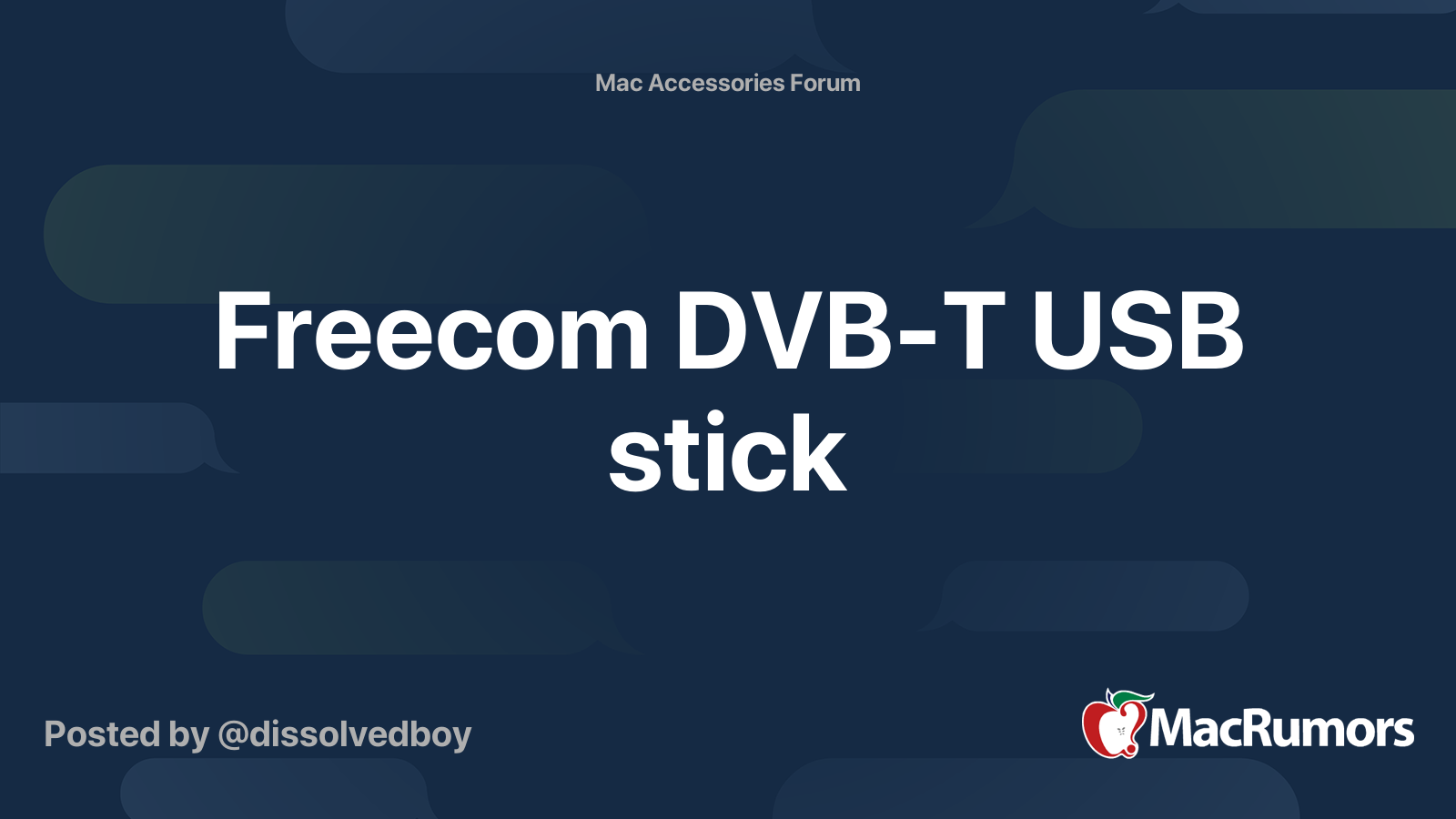 Freecom DVB-T USB stick | MacRumors Forums