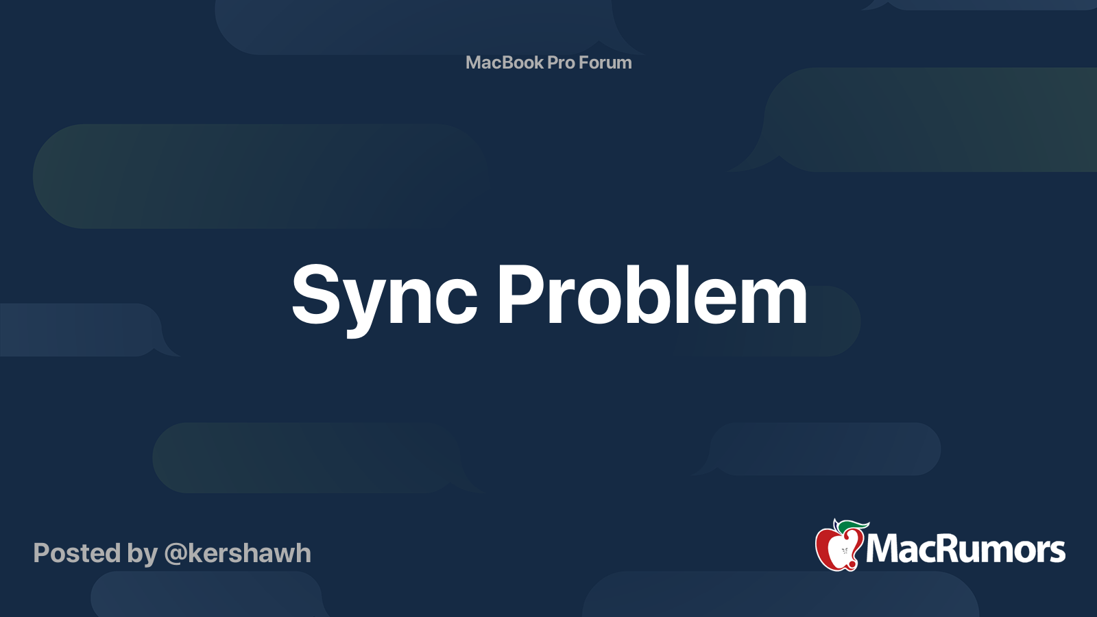 Sync Problem | MacRumors Forums