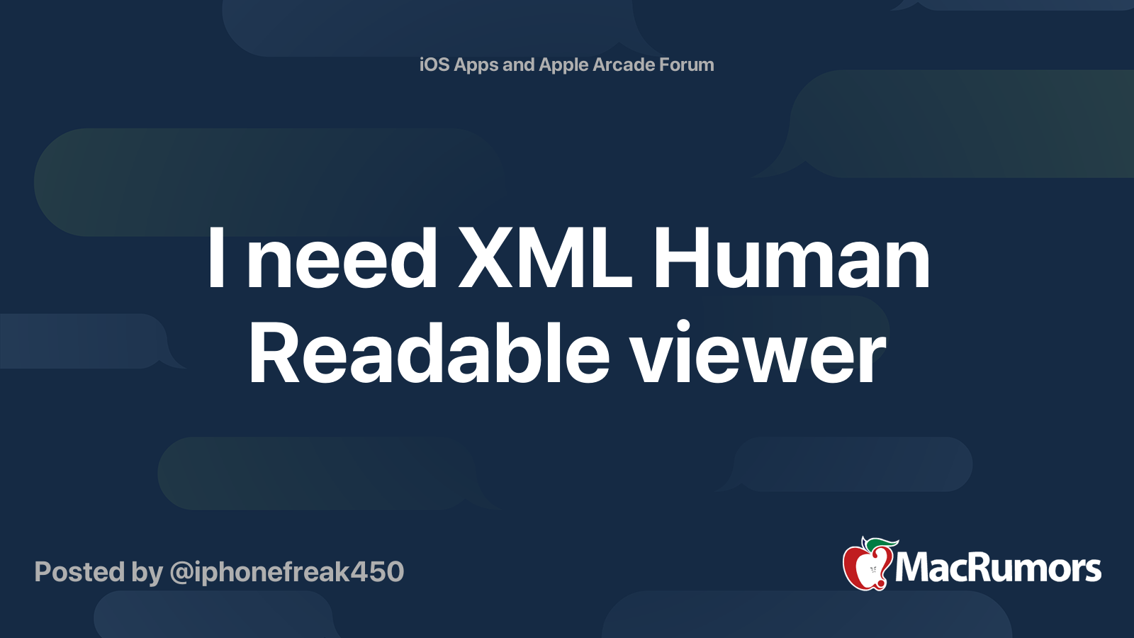I Need Xml Human Readable Viewer Macrumors Forums 5539