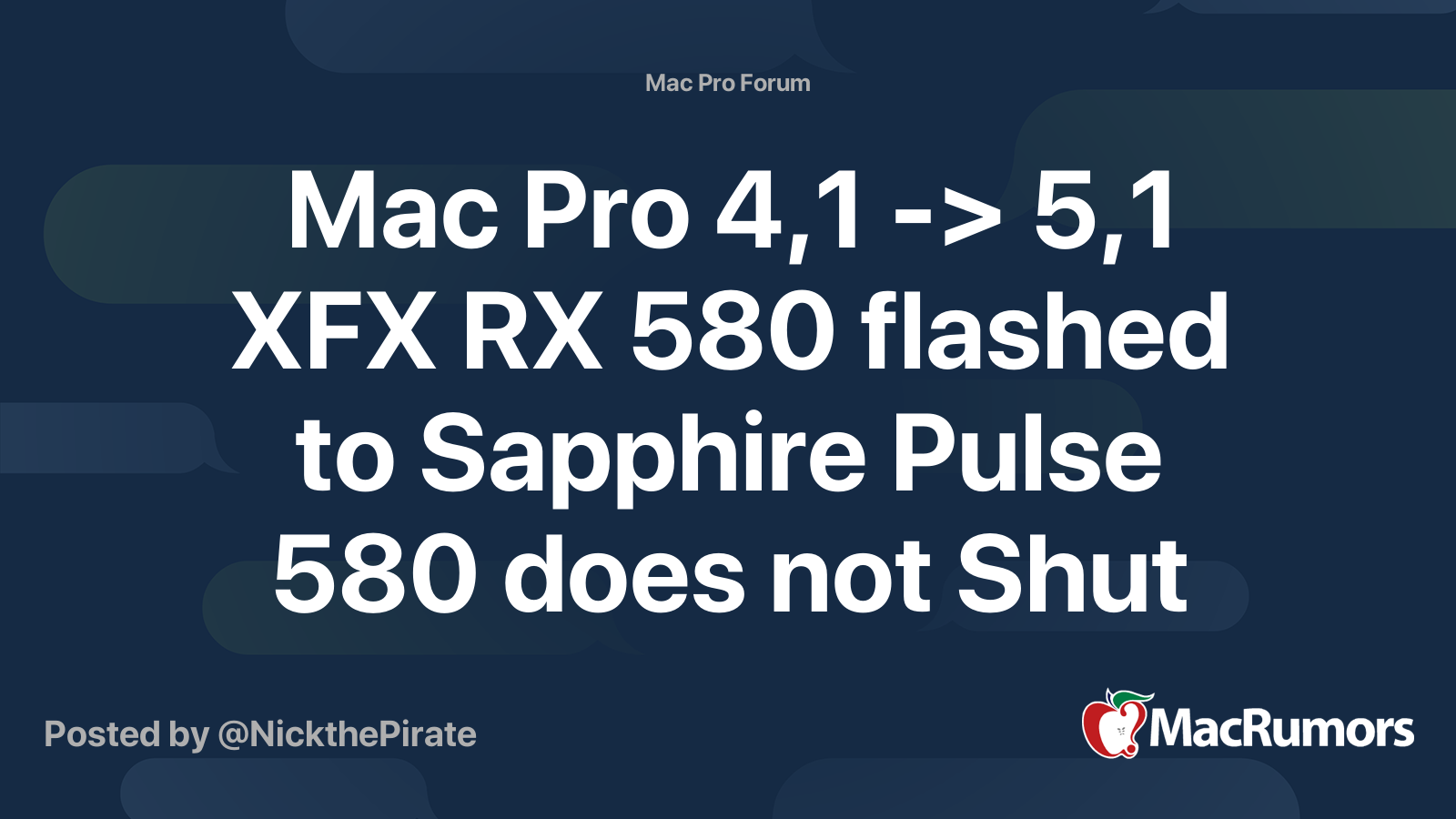 Mac Pro 4,1 -> 5,1 XFX RX 580 flashed to Sapphire Pulse 580 does not Shut Off Mac (without ...