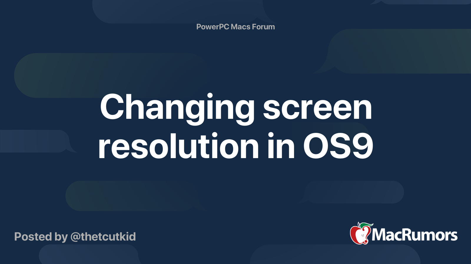 Changing screen resolution in OS9 | MacRumors Forums
