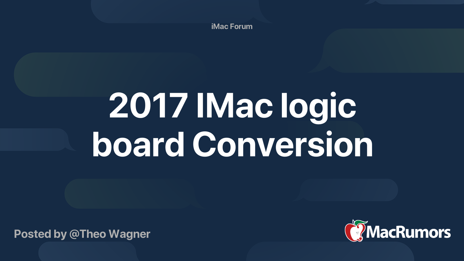2017 IMac logic board Conversion | MacRumors Forums