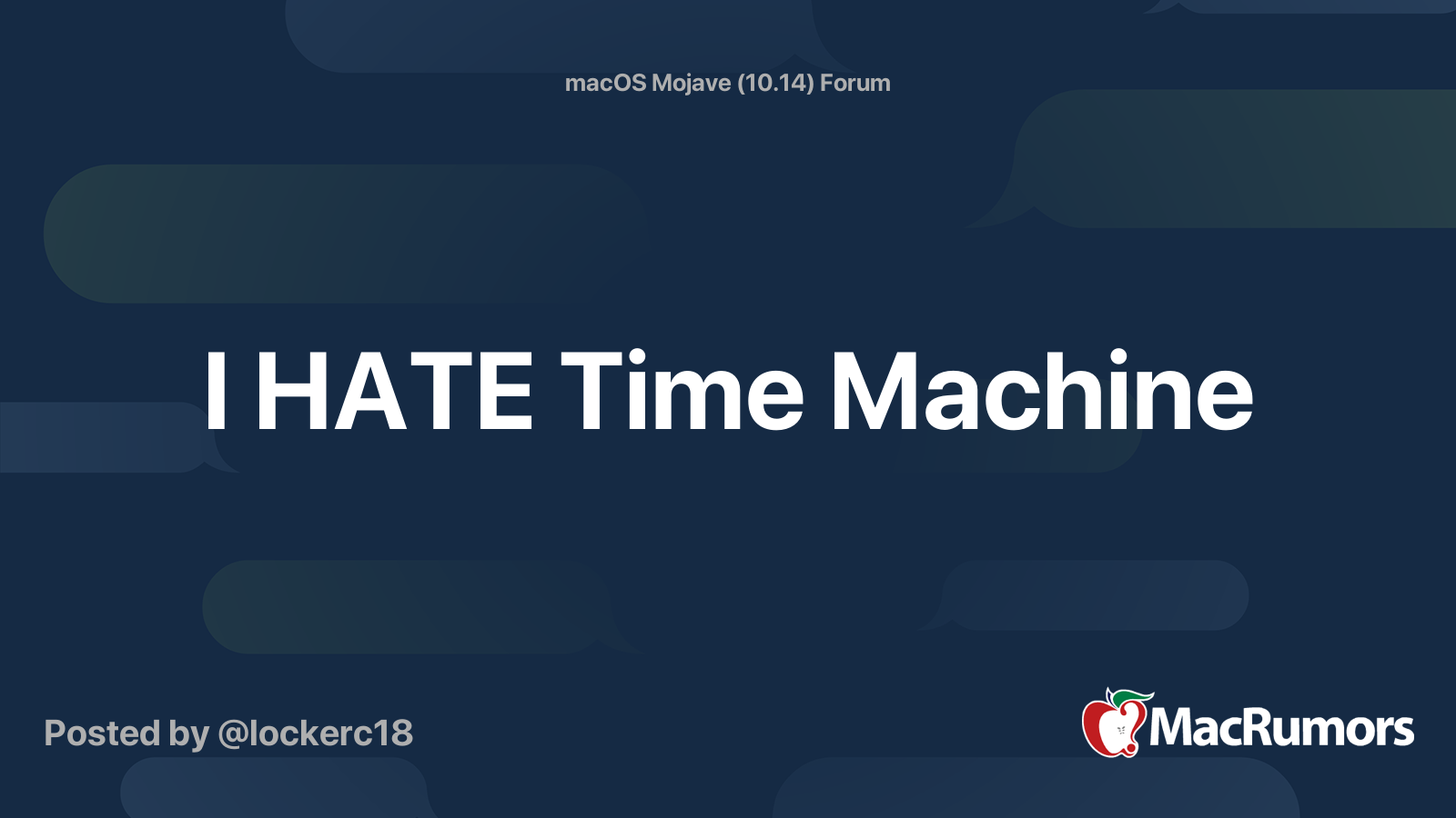 I HATE Time Machine | MacRumors Forums