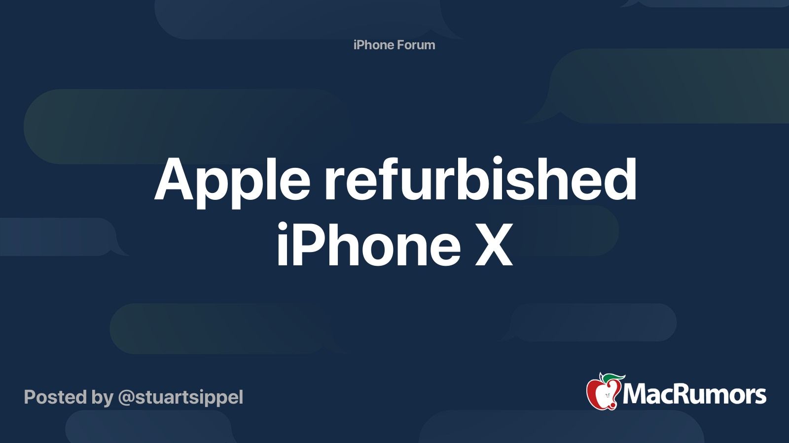 Apple refurbished iPhone X | MacRumors Forums