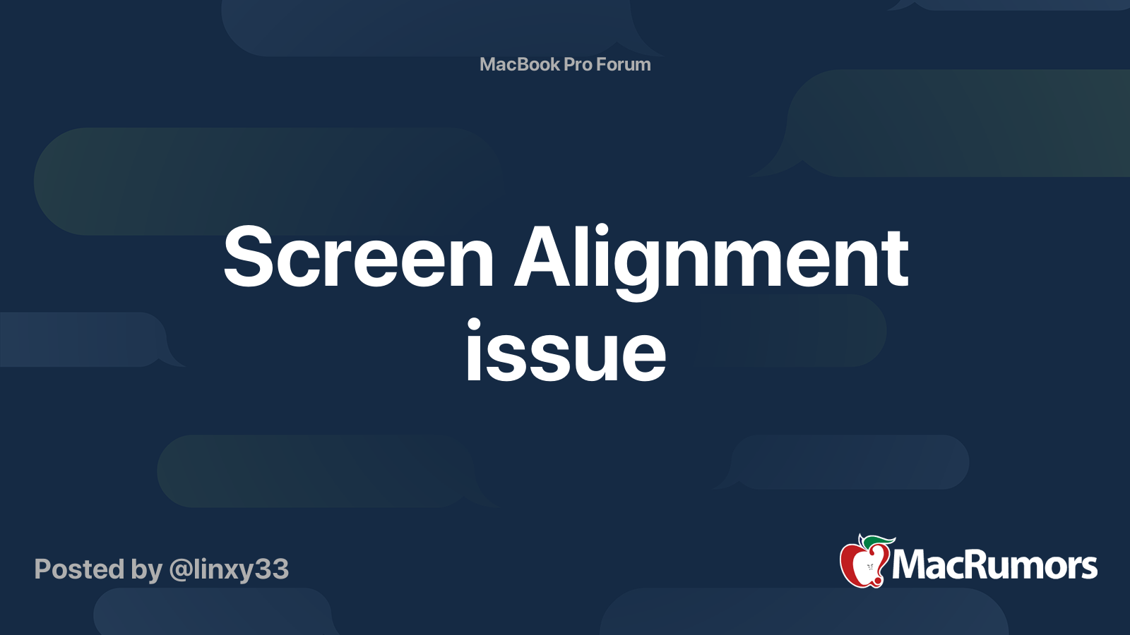 Screen Alignment issue | MacRumors Forums