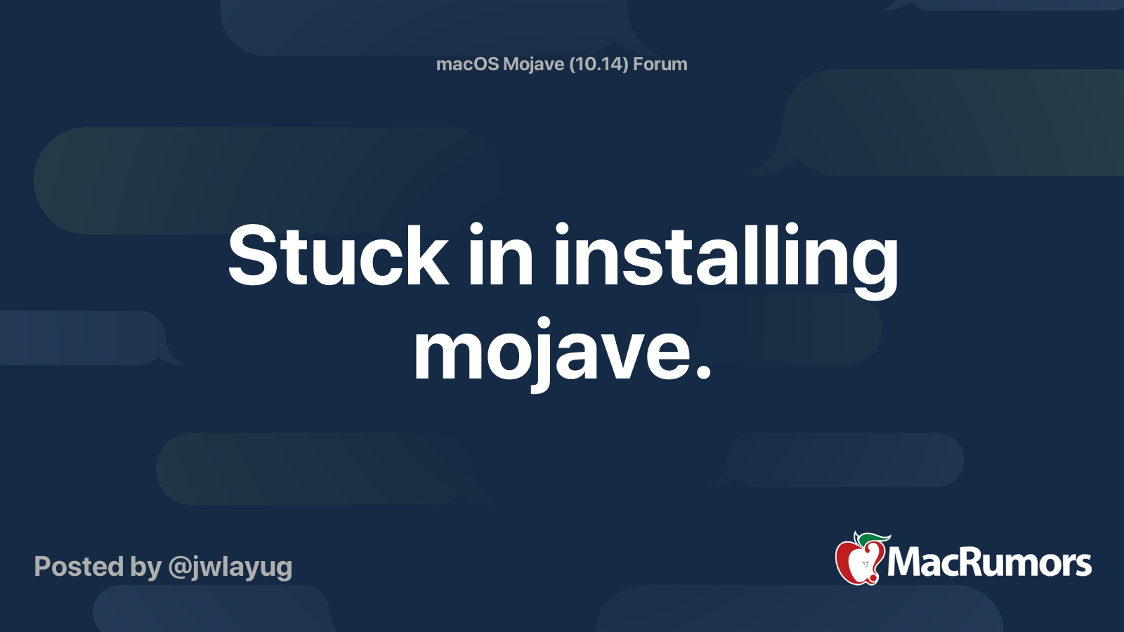 Stuck in installing mojave. | MacRumors Forums