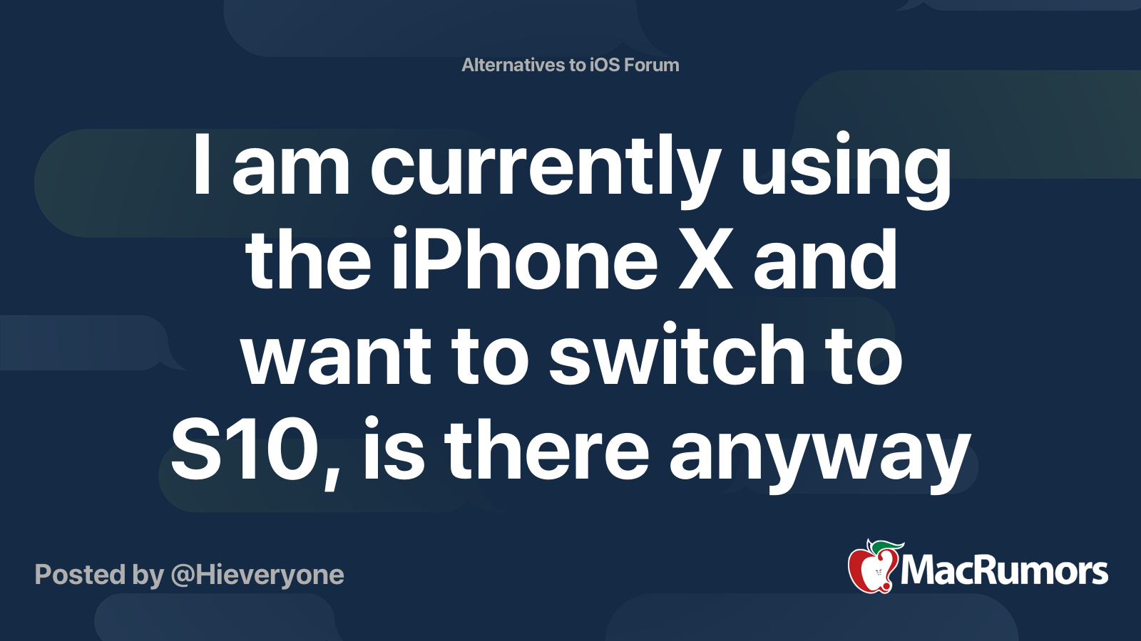 I am currently using the iPhone X and want to switch to S10, is there anyway to send read ...