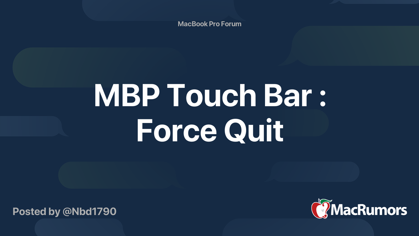 MBP Touch Bar : Force Quit | MacRumors Forums