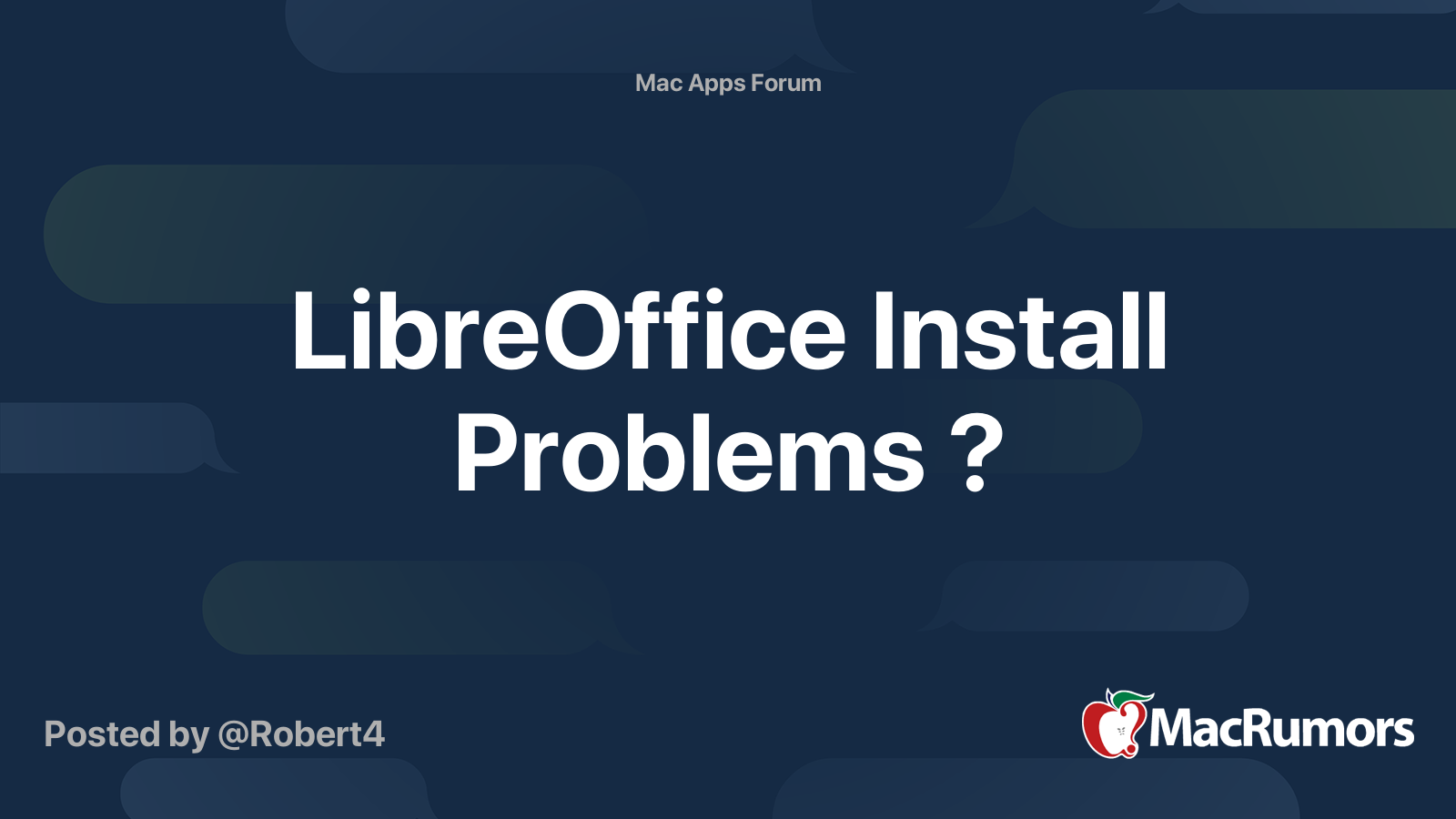 LibreOffice Install Problems ? | MacRumors Forums