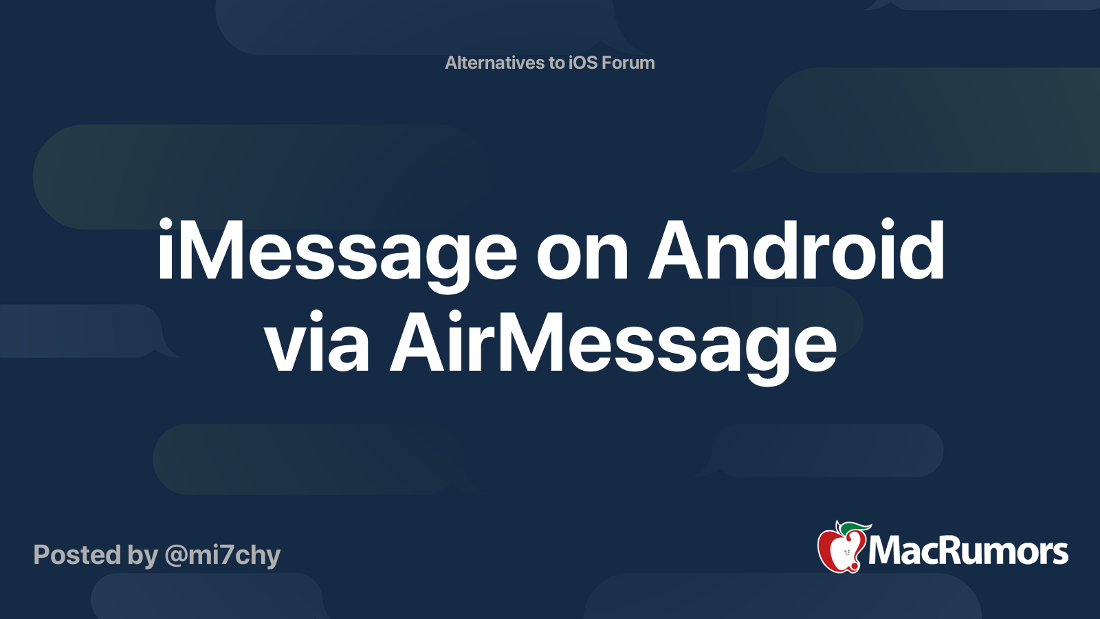 iMessage on Android via AirMessage | MacRumors Forums