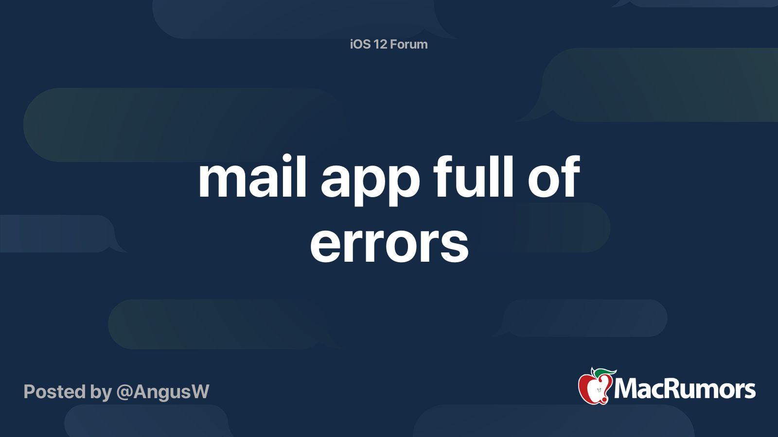 mail app full of errors | MacRumors Forums