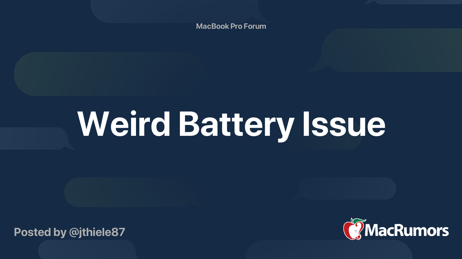 Weird Battery Issue | MacRumors Forums