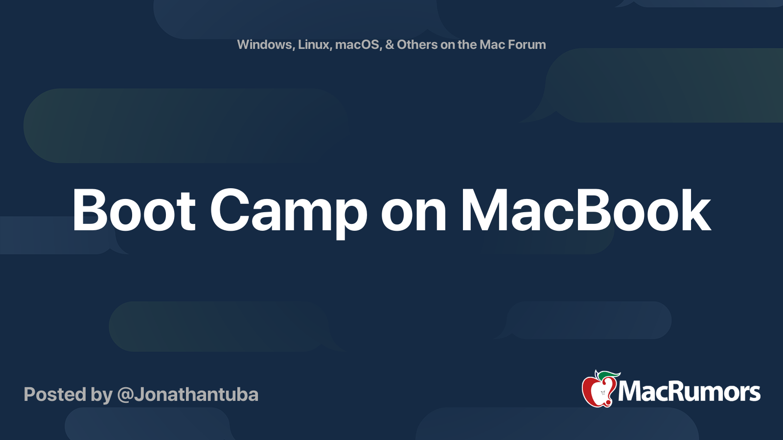 Boot Camp on MacBook | MacRumors Forums