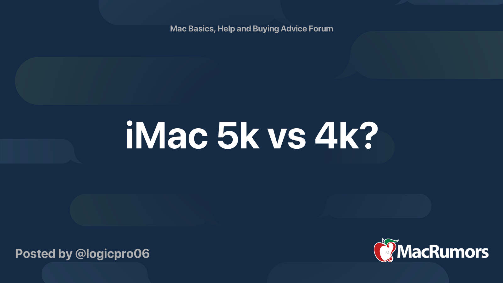 iMac 5k vs 4k? | MacRumors Forums