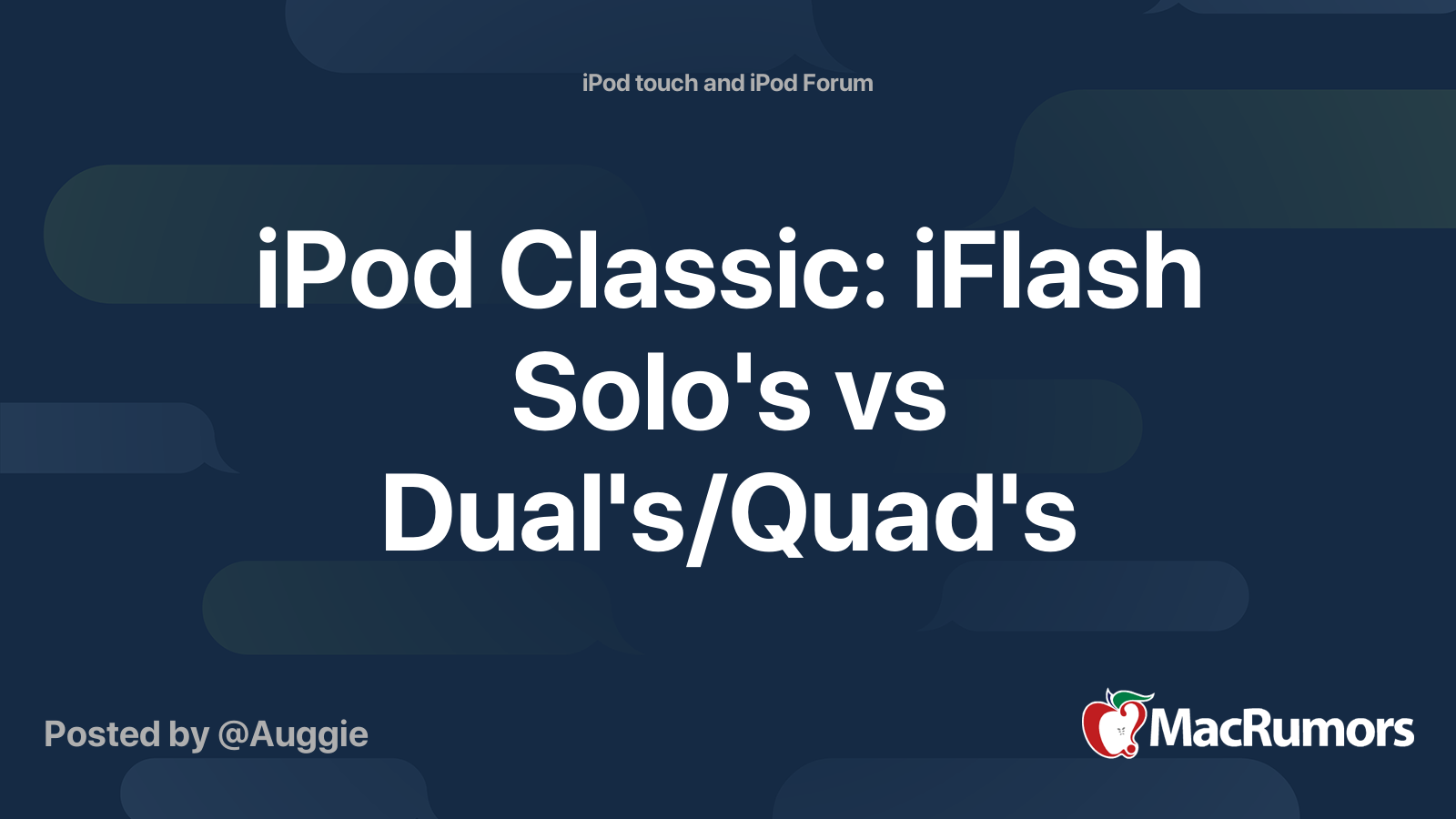 iPod Classic: iFlash Solo's vs Dual's/Quad's | MacRumors Forums