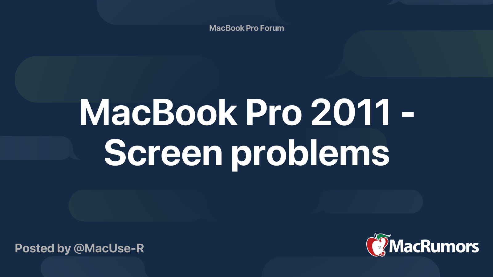 MacBook Pro 2011 - Screen problems | MacRumors Forums
