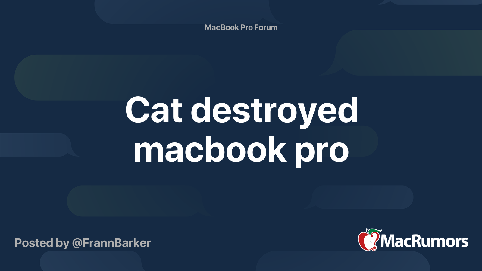 Cat destroyed macbook pro | MacRumors Forums