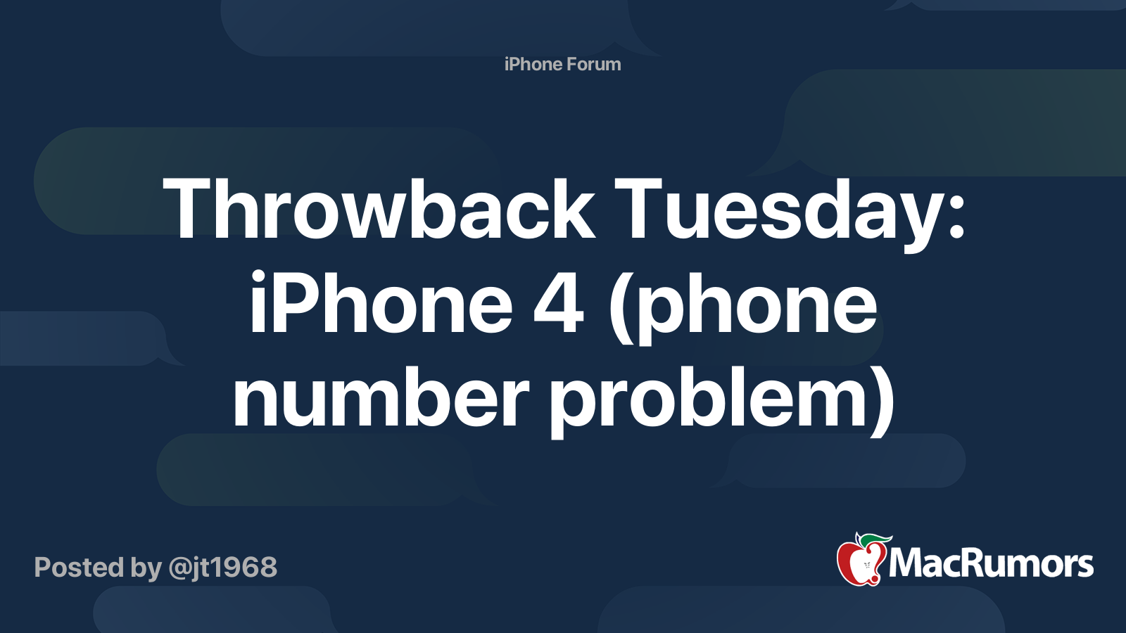 Throwback Tuesday: iPhone 4 (phone number problem) | MacRumors Forums