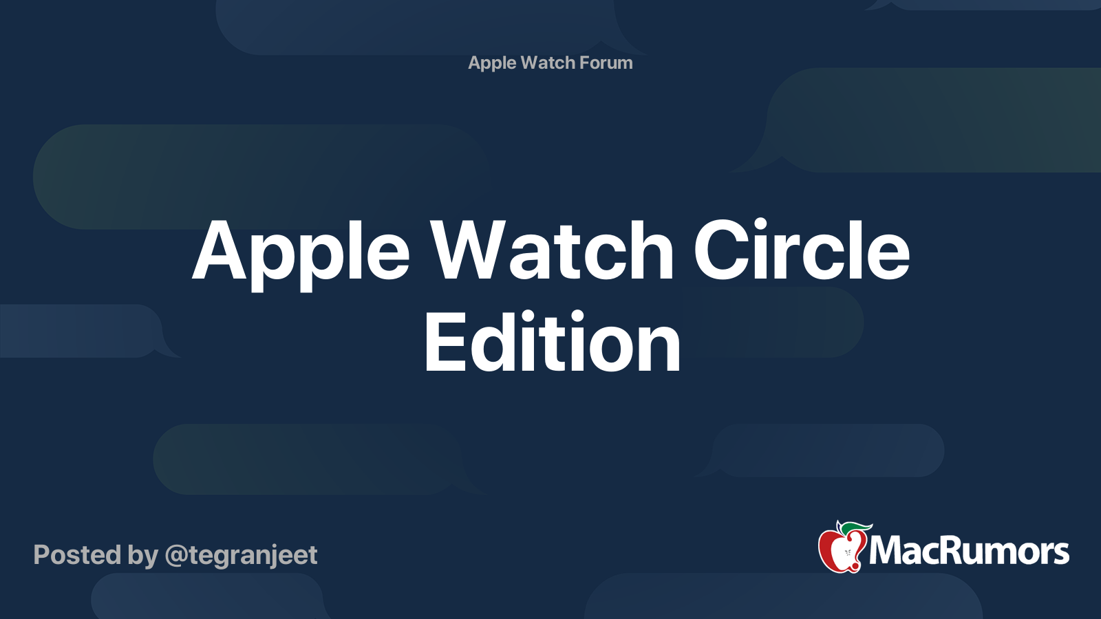 Apple Watch Circle Edition | MacRumors Forums