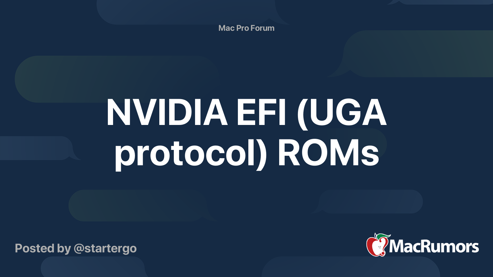 NVIDIA EFI (UGA protocol) ROMs | MacRumors Forums