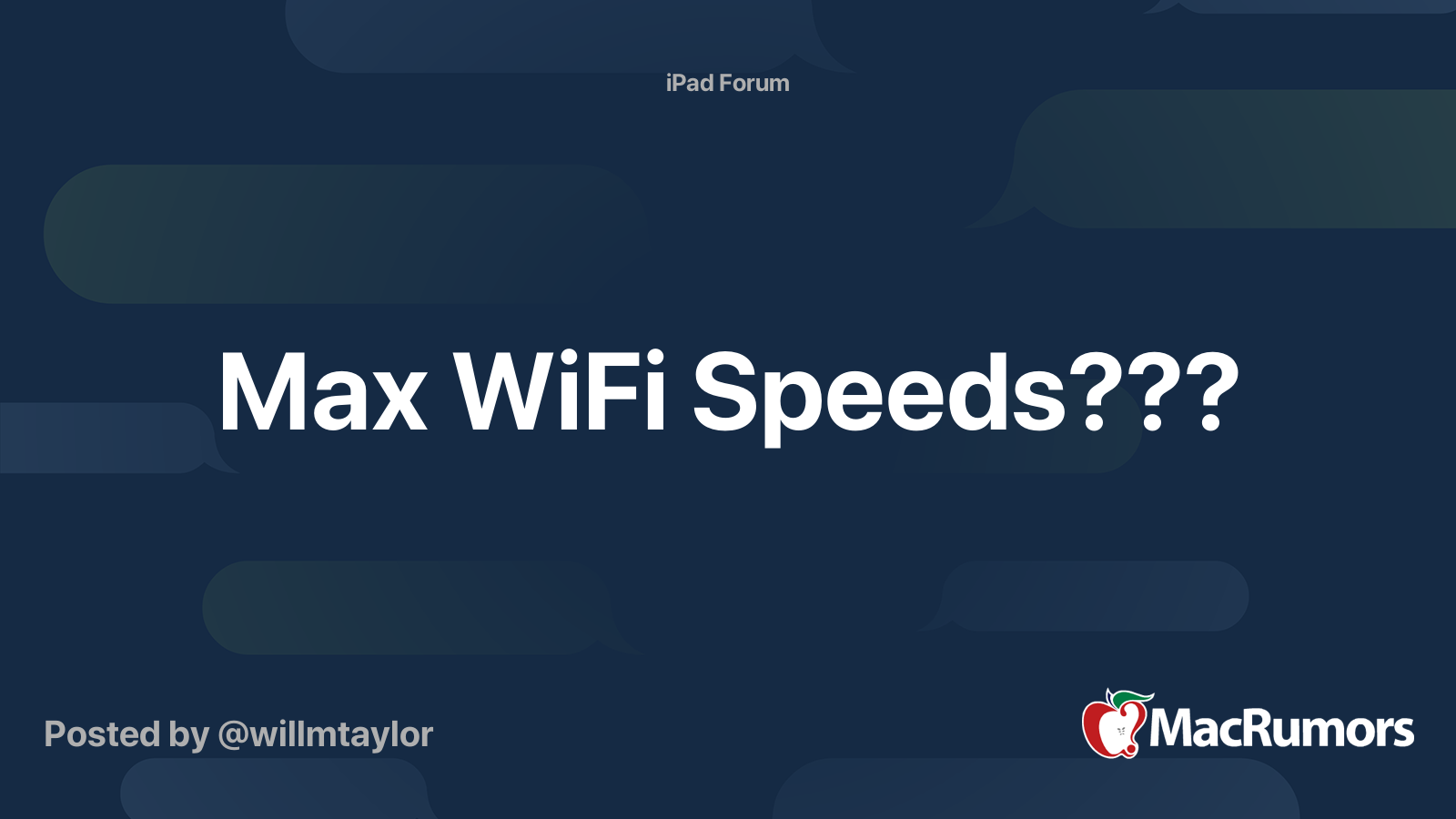 Max WiFi Speeds??? | MacRumors Forums