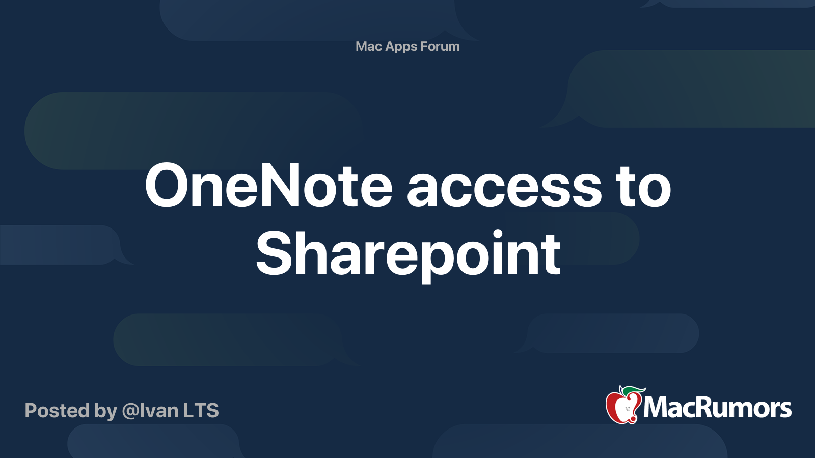 OneNote access to Sharepoint | MacRumors Forums