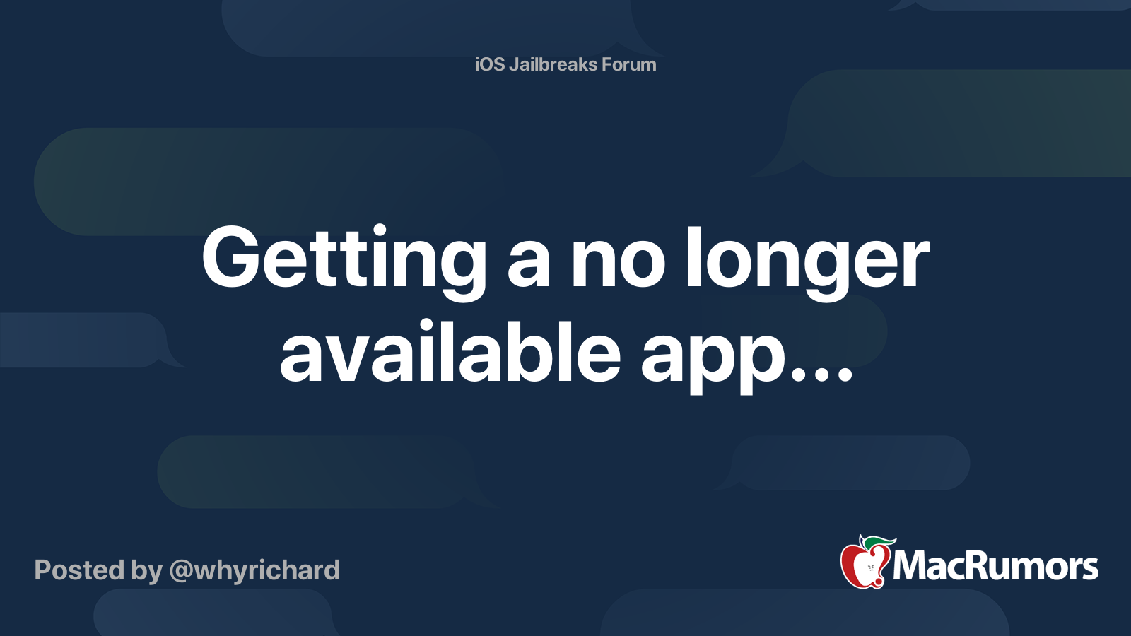 Getting a no longer available app... | MacRumors Forums