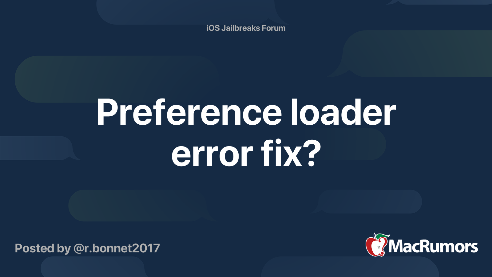 Preference loader error fix? | MacRumors Forums