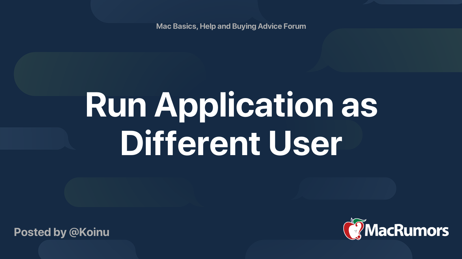 Run Application as Different User | MacRumors Forums