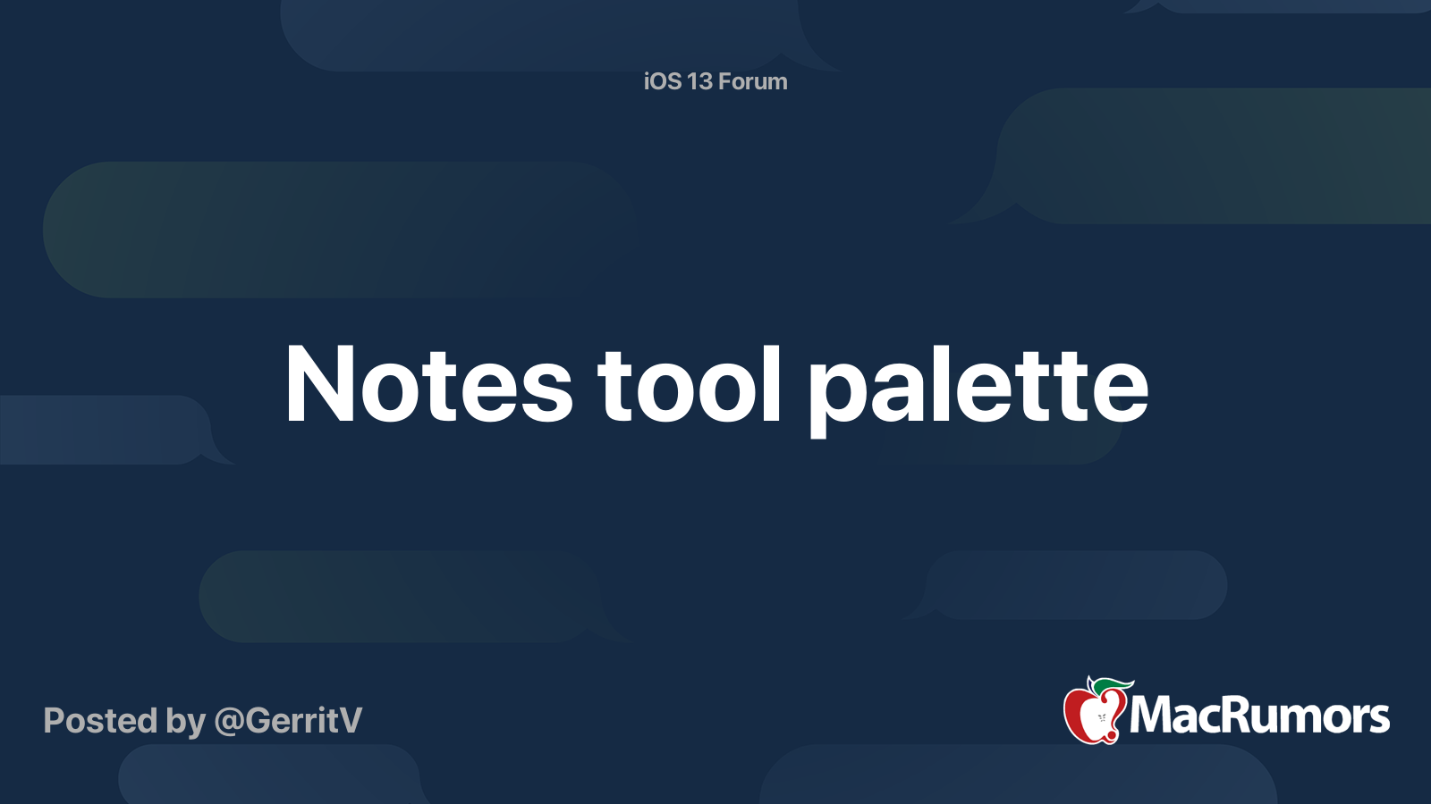 Notes tool palette | MacRumors Forums