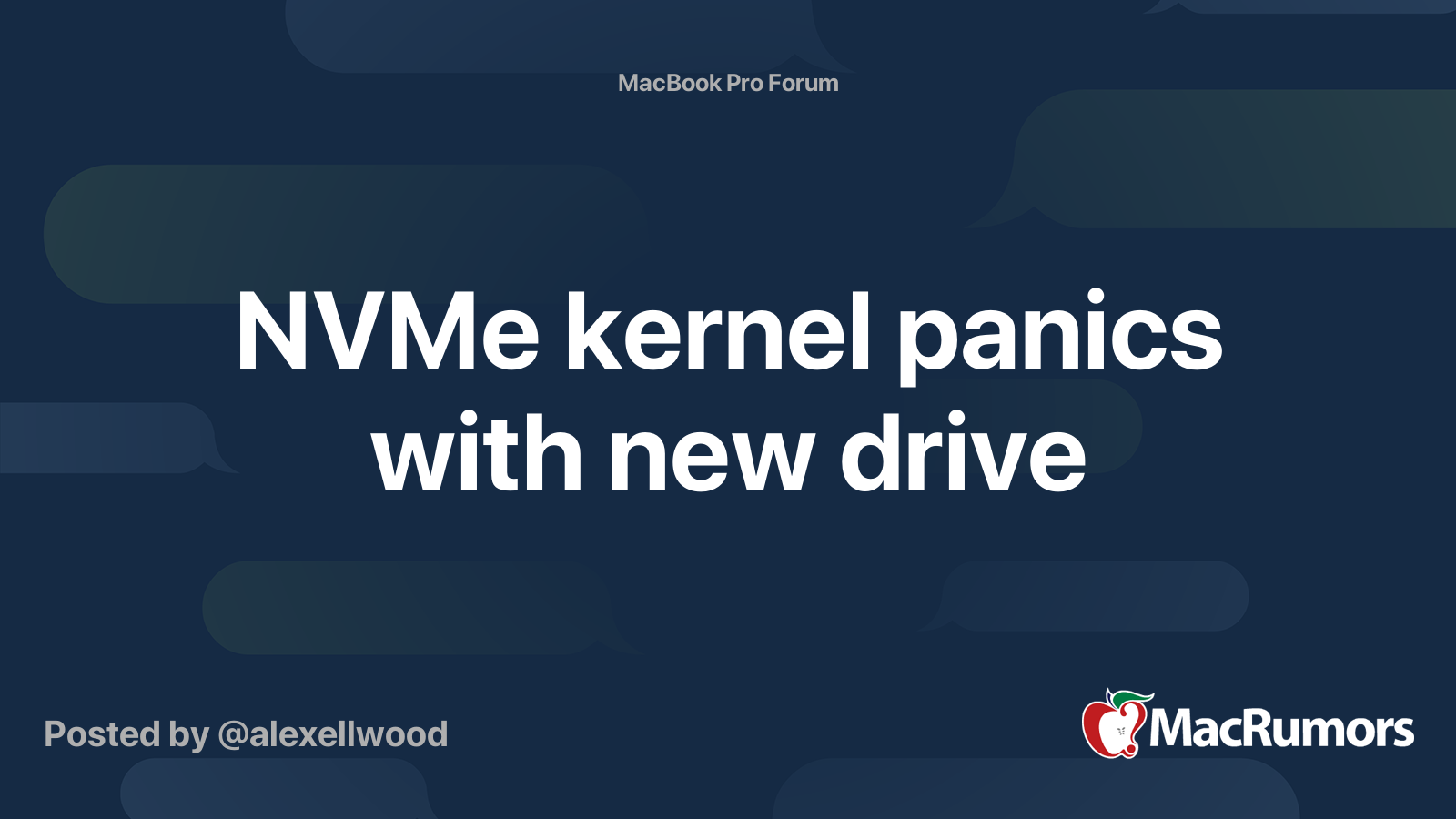 NVMe kernel panics with new drive | MacRumors Forums
