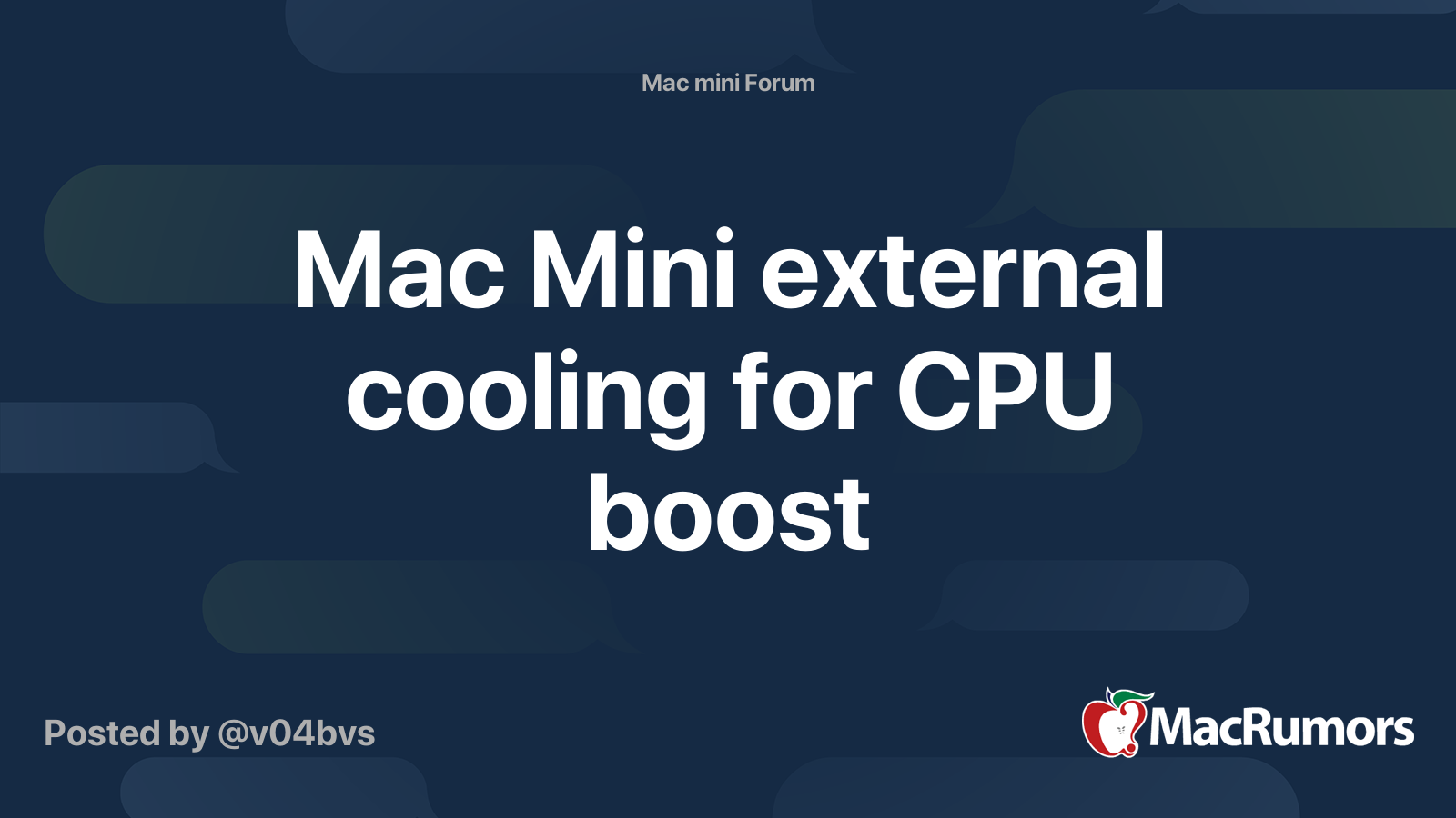 Mac Mini external cooling for CPU boost | MacRumors Forums