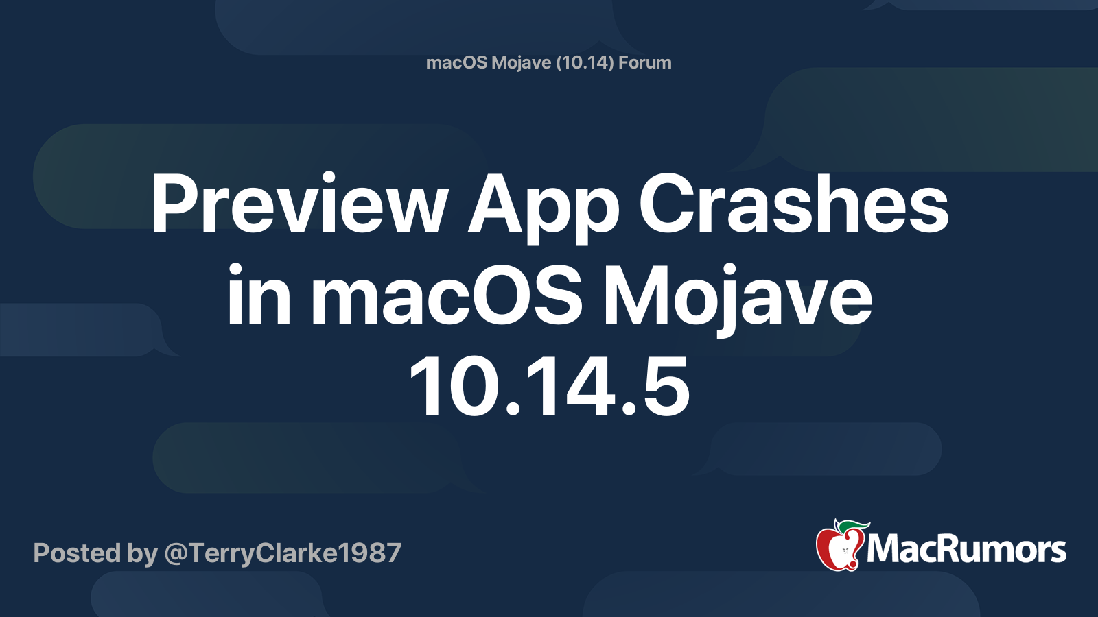 Preview App Crashes in macOS Mojave 10.14.5 | MacRumors Forums