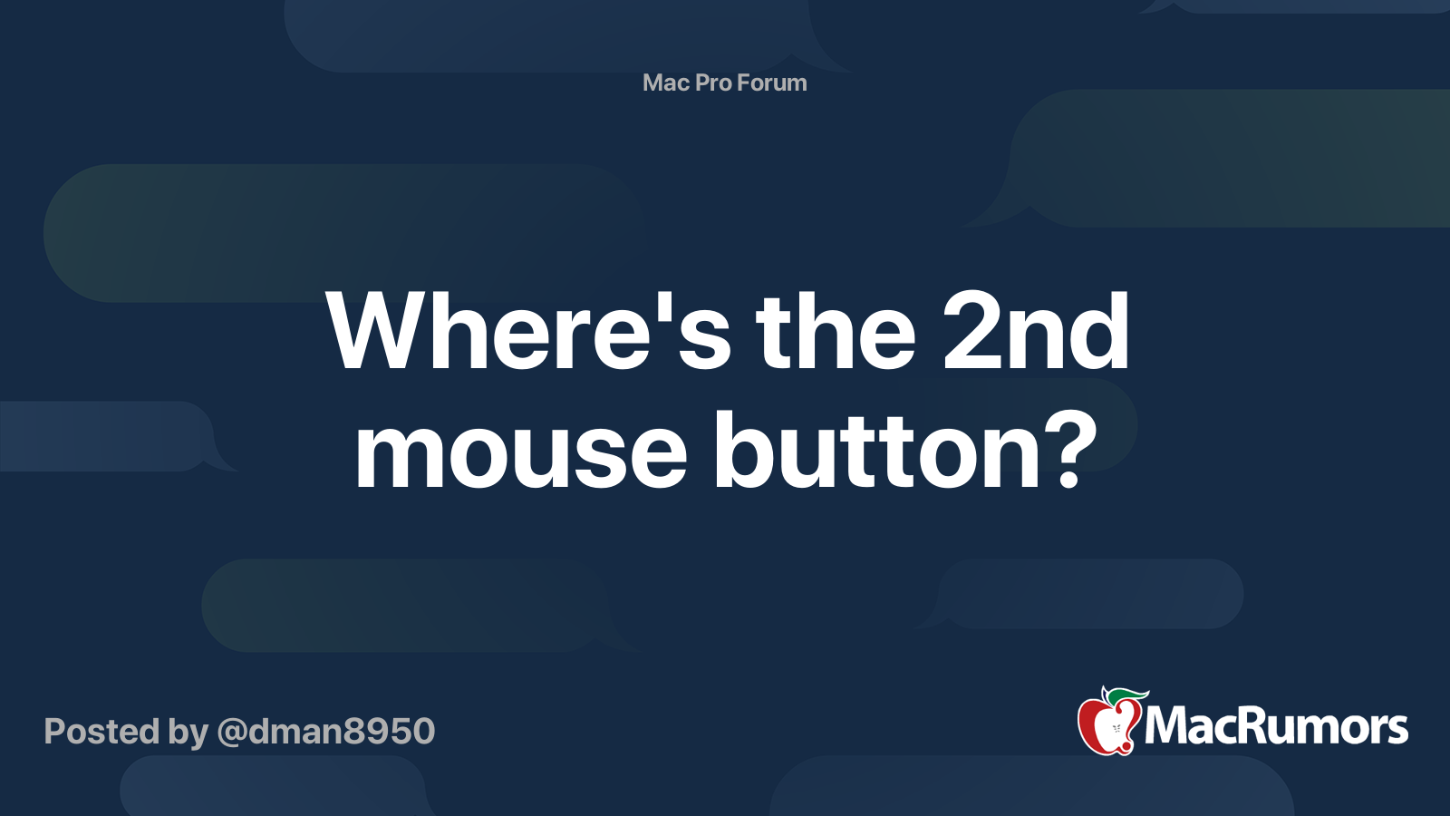 Where's the 2nd mouse button? | MacRumors Forums
