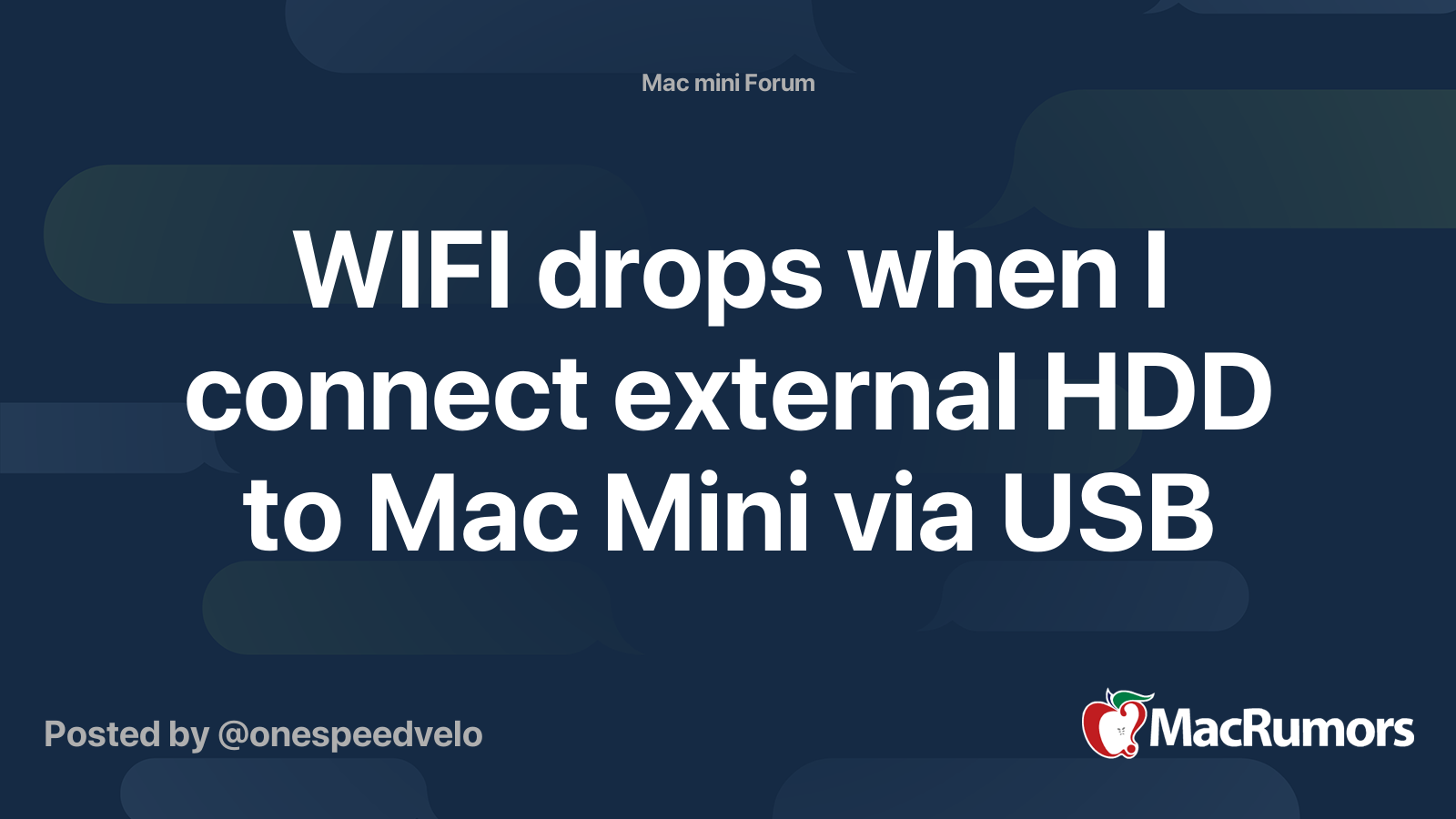 Wifi Drops When I Connect External Hdd To Mac Mini Via Usb Macrumors Forums