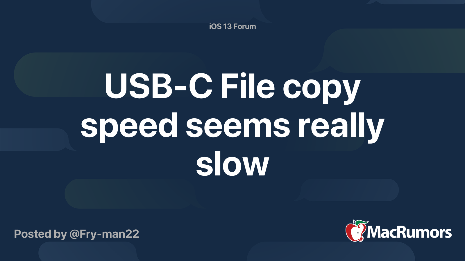 USB-C File copy speed seems really slow | MacRumors Forums
