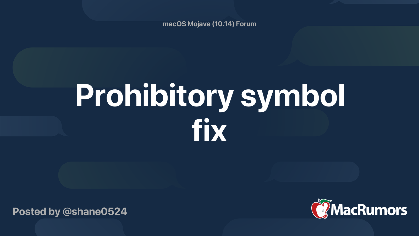 Prohibitory symbol fix | MacRumors Forums