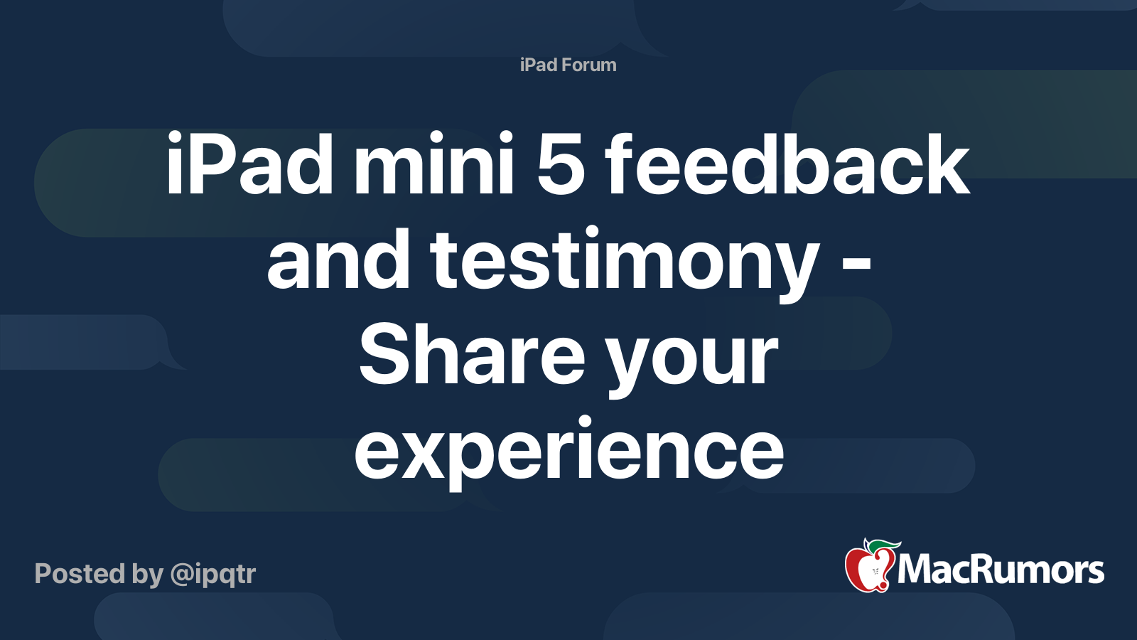 iPad mini 5 feedback and testimony - Share your experience | MacRumors ...