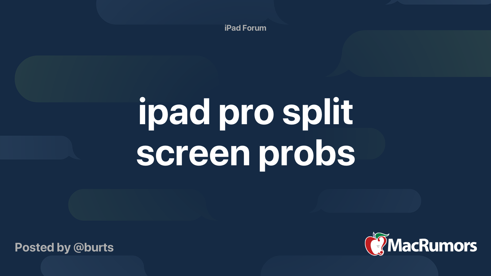 ipad pro split screen probs | MacRumors Forums