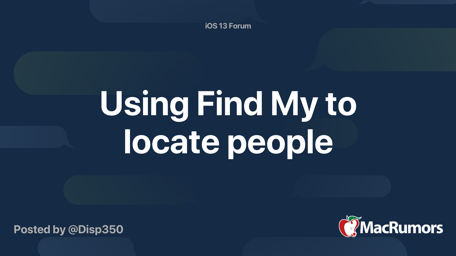 Using Find My to locate people | MacRumors Forums