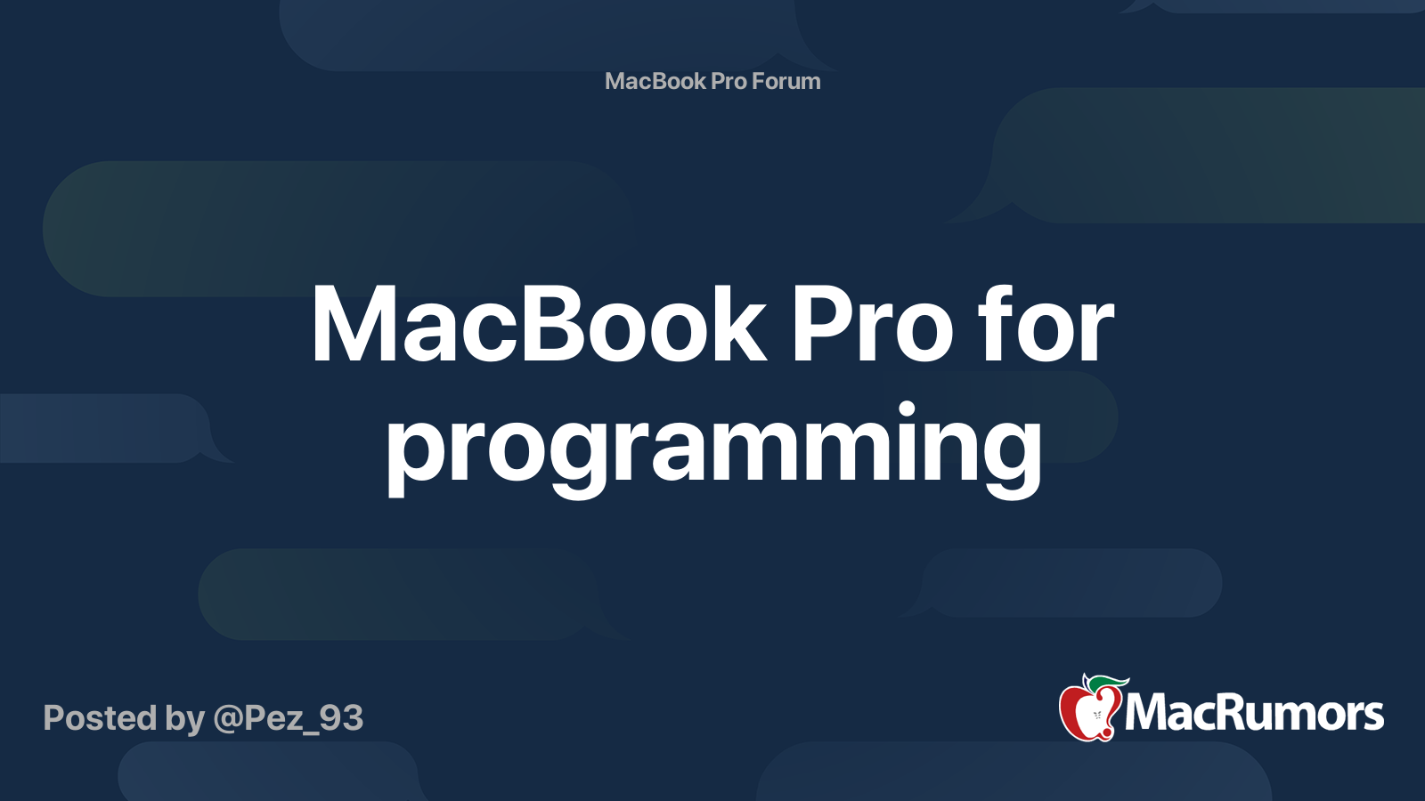 MacBook Pro for programming | MacRumors Forums