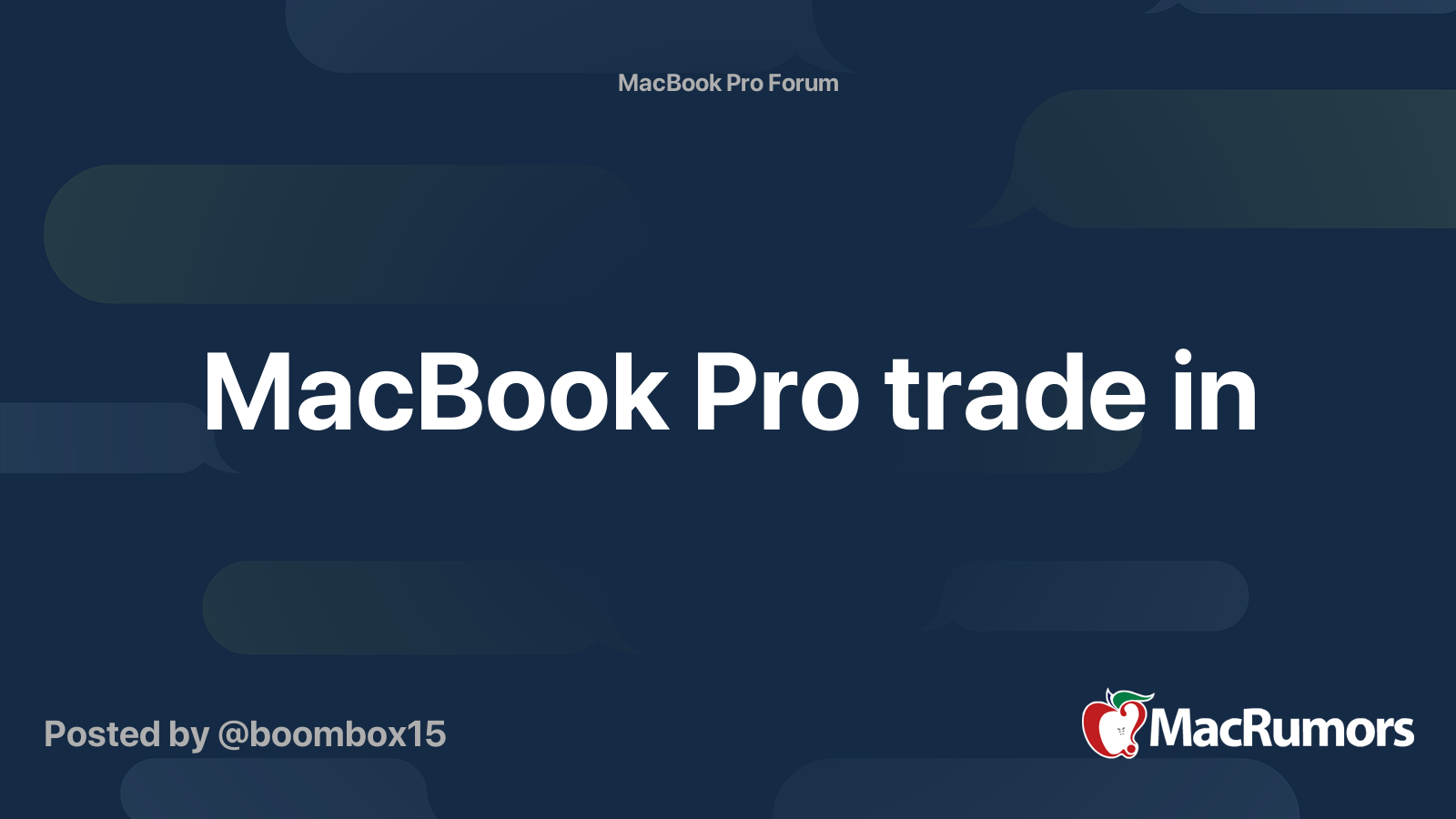 MacBook Pro trade in | MacRumors Forums