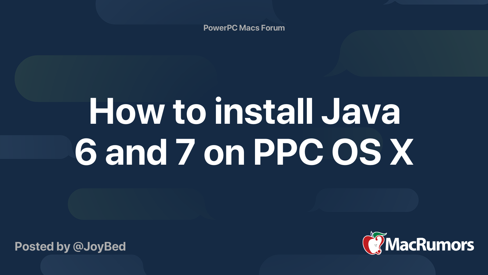 How to install Java 6 and 7 on PPC OS X | MacRumors Forums