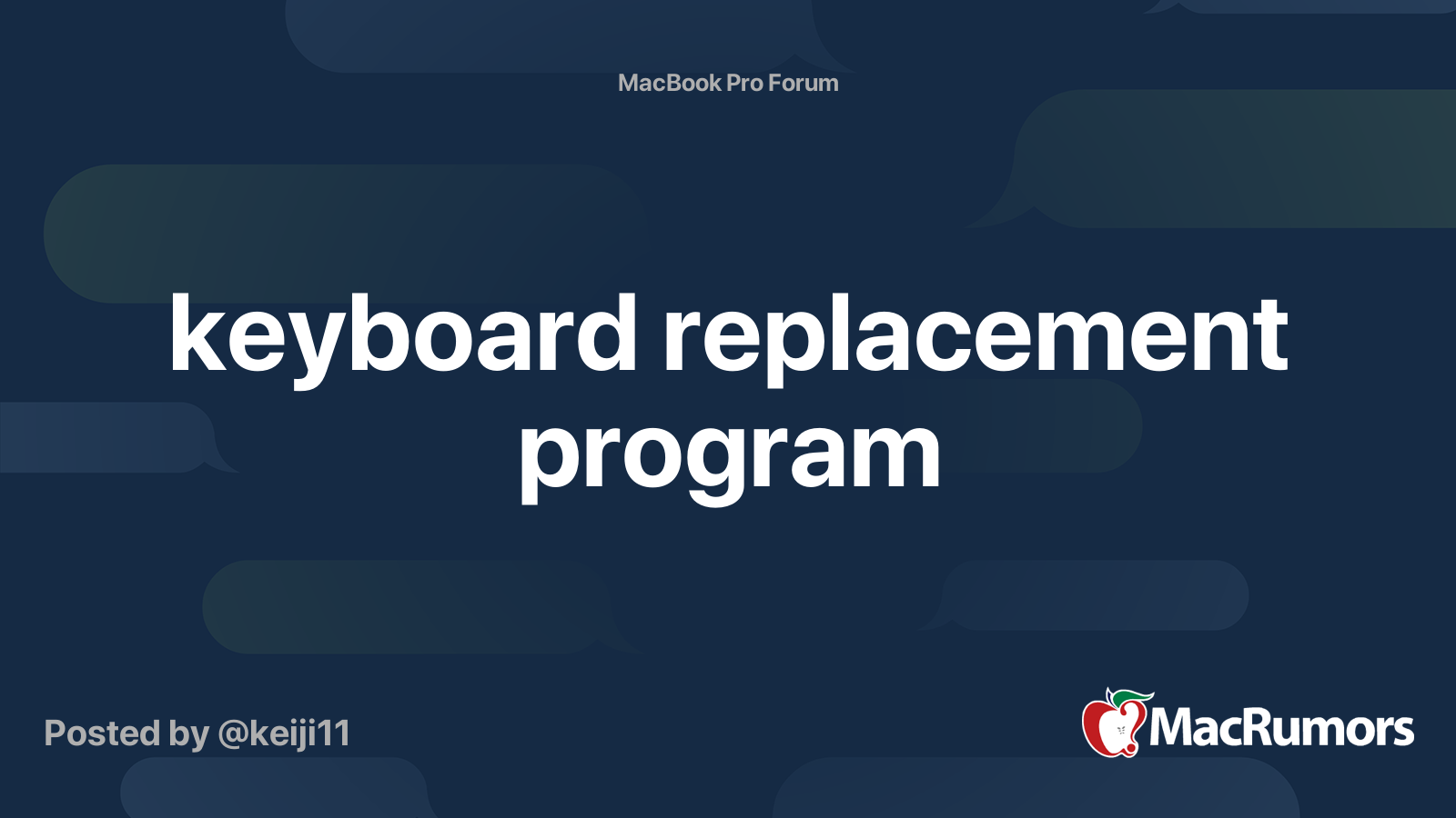 keyboard replacement program | MacRumors Forums